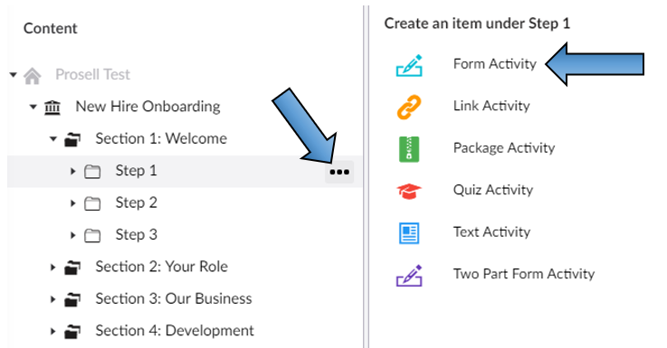 Activity Types: Form – On.Board (by Prosell Learning Ltd)