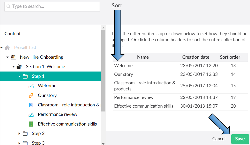 Re-ordering content (sections, steps and activities) – On.Board (by ...