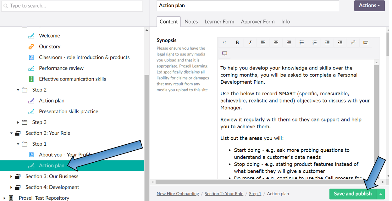 Copying content (sections, steps and activities) – On.Board (by Prosell ...