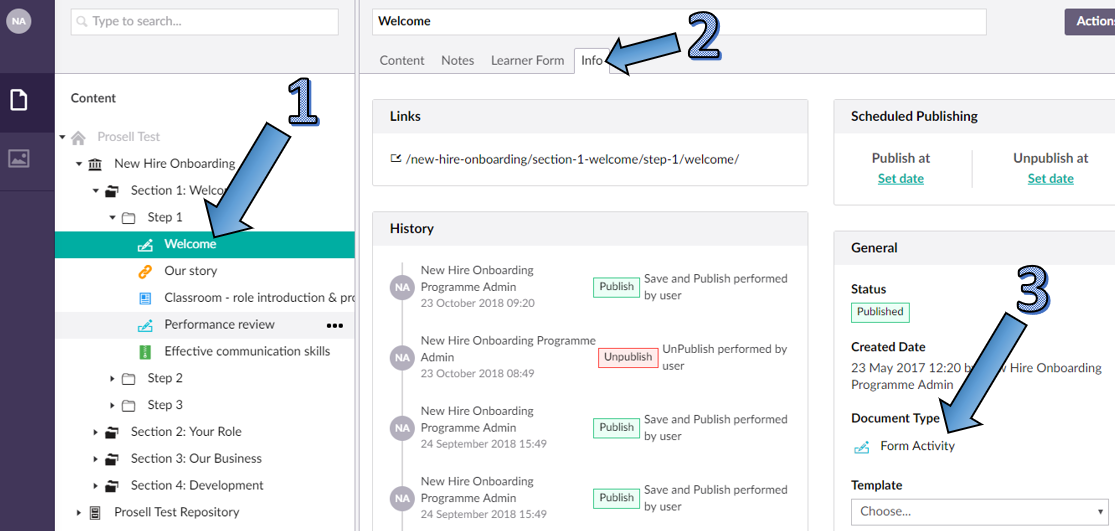 Checking the type of an activity – On.Board (by Prosell Learning Ltd)