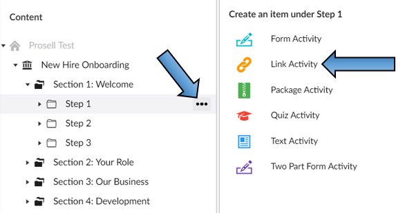 Activity Types: Link – On.Board (by Prosell Learning Ltd)