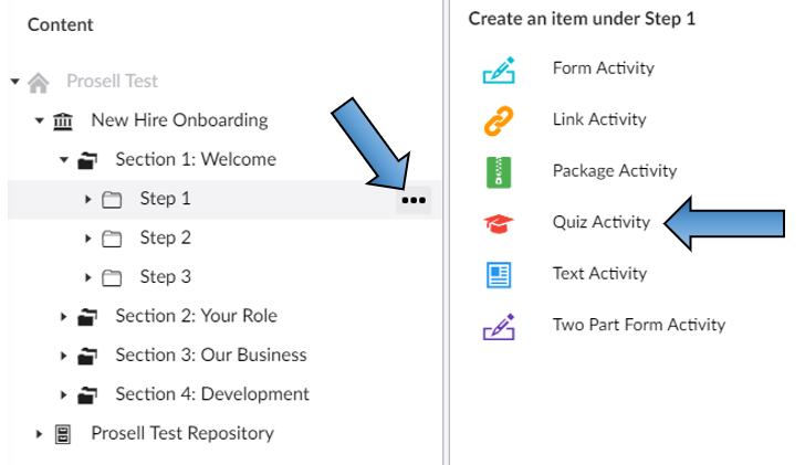 Activity Types: Quiz – On.Board (by Prosell Learning Ltd)