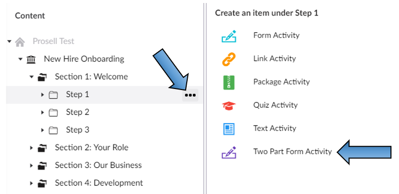 Activity Types: Two Part Form – On.Board (by Prosell Learning Ltd)