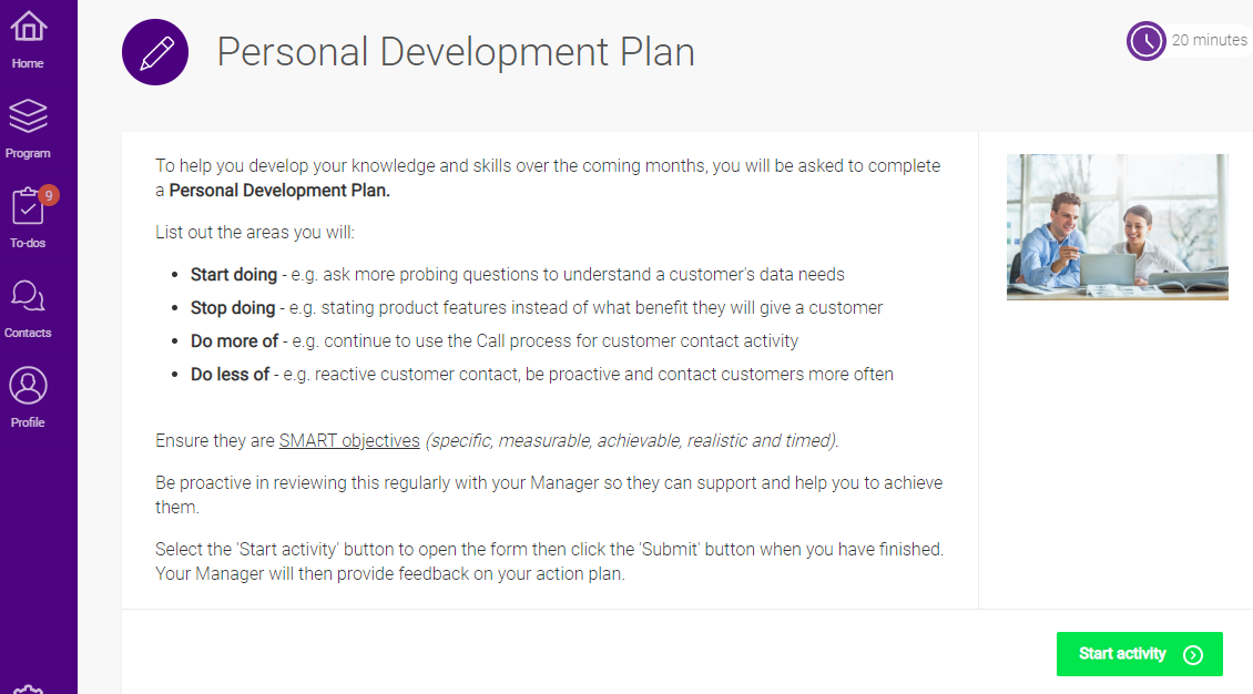 Activity Types: Two Part Form – On.Board (by Prosell Learning Ltd)