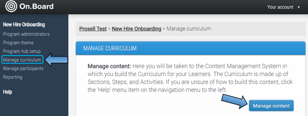 Structuring your program with Sections and Steps – On.Board (by Prosell Learning Ltd)